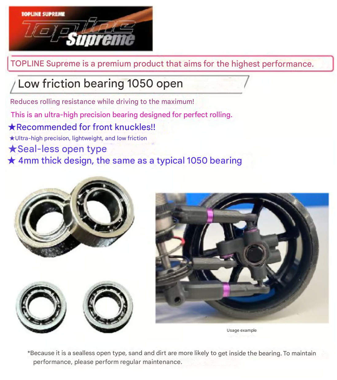 Low Friction BEARING 1050(OPEN) – Razor RC Proshop